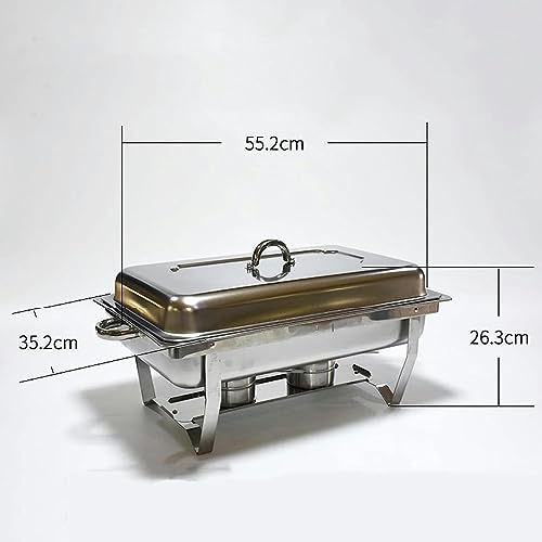 Food Warming Buffet Servers - Buffet Trays with Lids, Table Buffet Heaters, Portion Control Trays, Trolley Food Warmers, Buffet Food Warming Catering(Size:9L,Color:Three Lattice) (Three Lattice 9L)