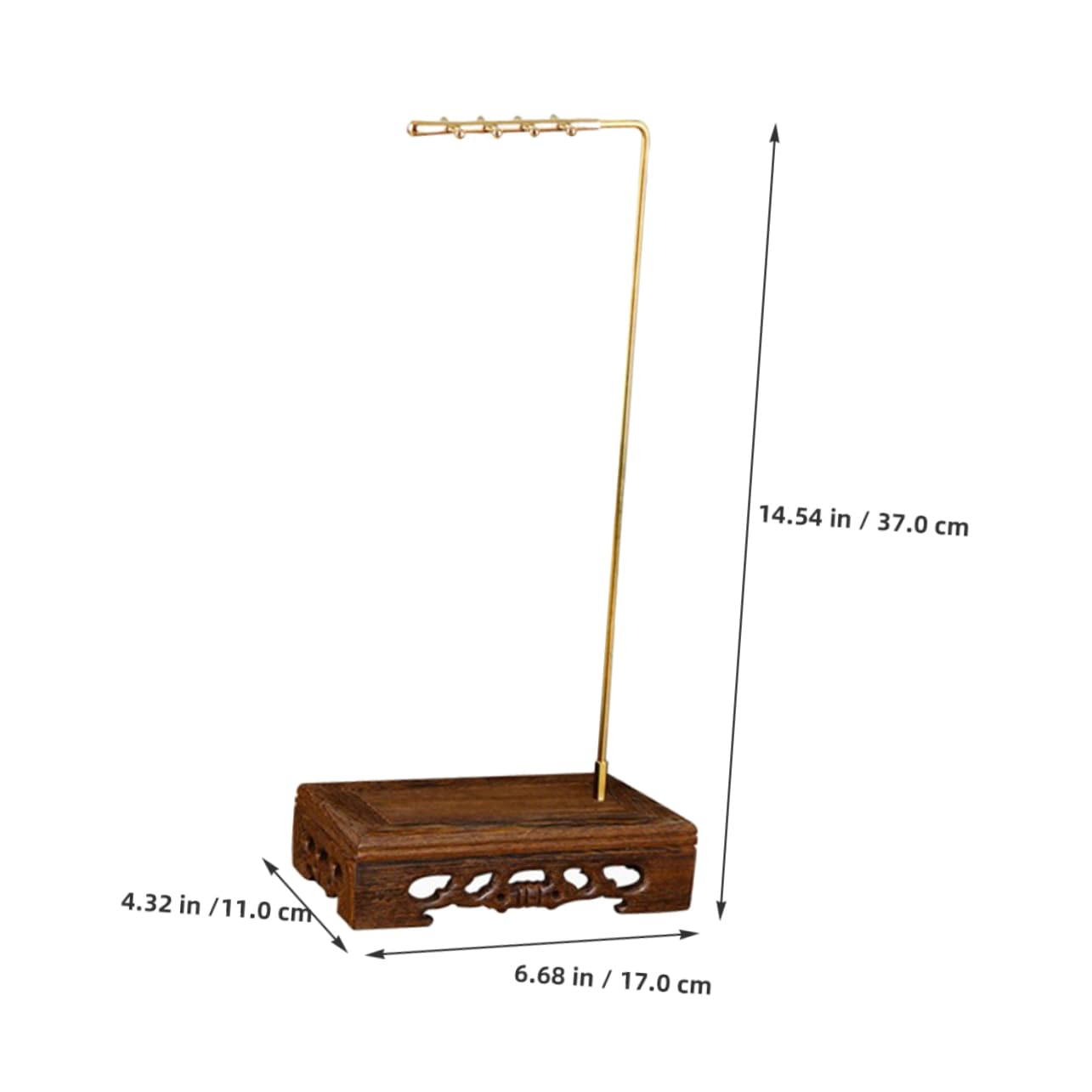 EXCEART Chicken Wing Wood Pen Hanging Calligraphy Stand Shelf Brush Pen Organize Rack Brush Holder Chinese Calligraphy Brush Stand Brush Pen Hanging Rack Display Stand Brass