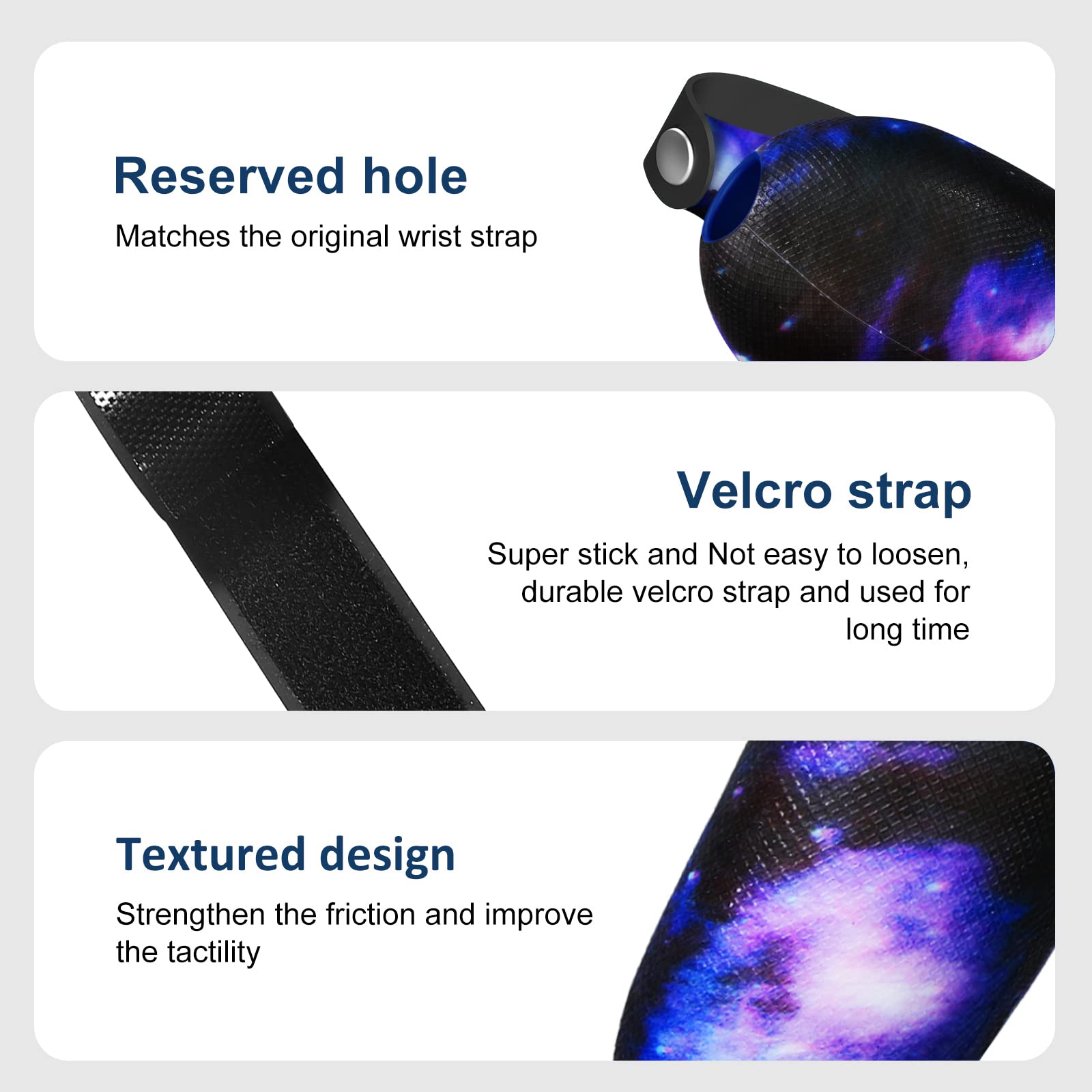 Controller Grips Cover Compatible with Oculus Meta Quest Pro Accessories, Silicone Anti-Slip Case Shell Protector for Quest Pro (Starry)