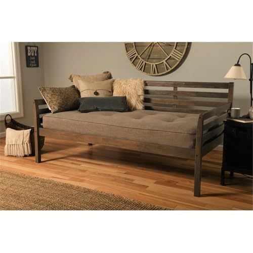 Kodiak Furniture Boho 8" Bunk Bed, Day Bed, Trundle Bed, Twin Size Spring Mattress, Linen Stone - Frame Not Included