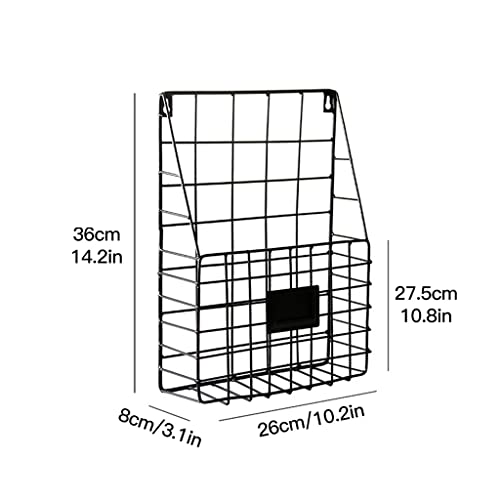 EYHLKM Storage Basket Metal Newspaper Rack Bookshelf Wall Mounted Office Iron Grid Wall-Mounted (Color : E, Size : 1)