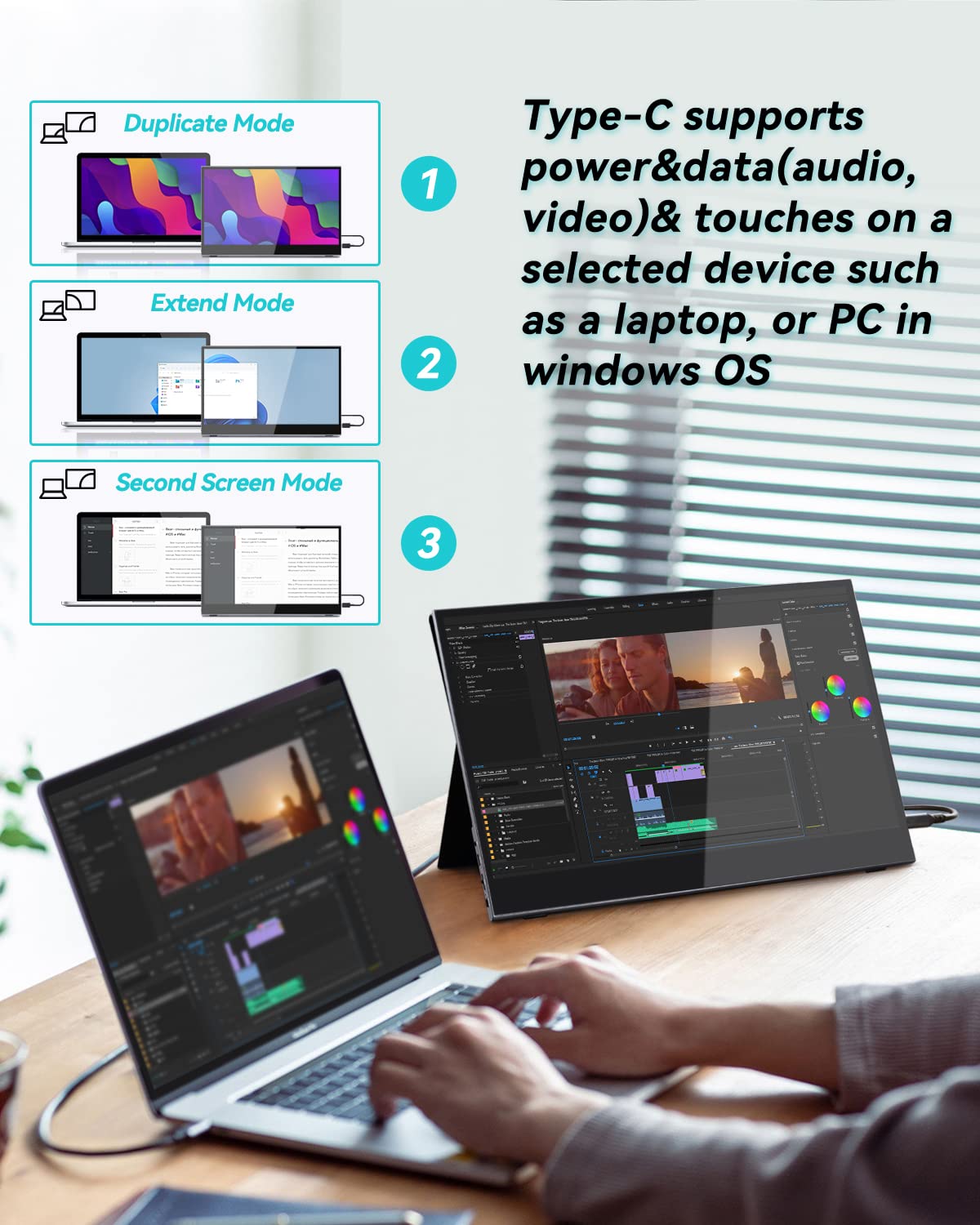 CASKING Standard Portable Touch Monitor Bundled with Premium Touch Monitor