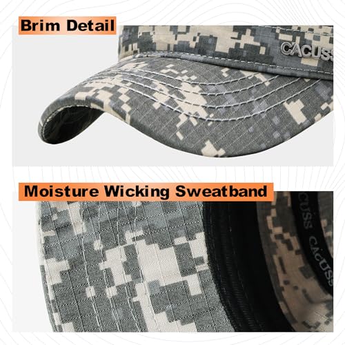 CACUSS Men's Cotton Army Cap Cadet Hat Trucker Dad Hat Military Flat Top Adjustable Classic Baseball Cap