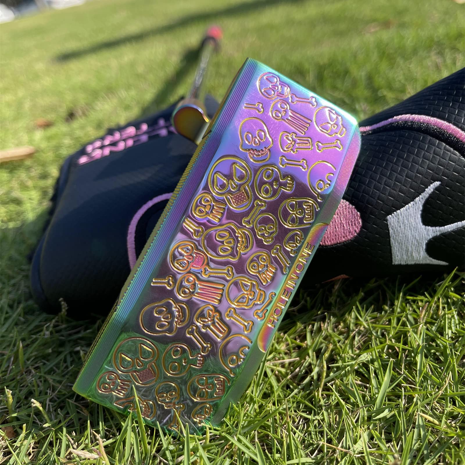 CALONG Super GSS Golf Putter 303 Steel 375g CNC Milled Right Hand Skull Golf Club Putter with Headcover