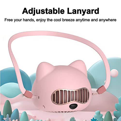 OverTwice Stroller Fan Bladeless/Desk/Handheld/Car Seat/USB with Aromatherapy Design, Small Mini Personal Portable Fan with Adjustable Lanyard and Flexible Tripod Clip, for Bed, Camping(Pink)