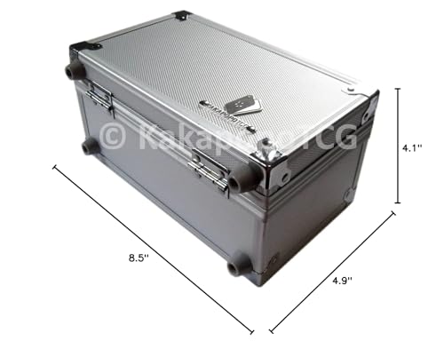 KakapopoTCG D3 Silver Metal Storage Carry Case Cube Trading Cards Deck Box Toploader TCG Protector Sleeve Card Game MTG Magic YGO Commander EDH FaB TCG PTCG
