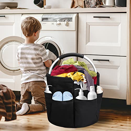 Grey Shower Caddy Portable with 8 Pockets,Large Capacity Travel Shower Caddy Bag for Bathroom College Dorm Room Beach