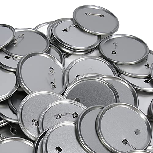 Blank Button Badge Parts Set, 100 Sets Round Button Maker Supplies for Button Making Machine, Buttons Components with Badge Cover, Badge Holder and Clear Film(58mm)