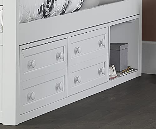 Hillsdale Furniture Hillsdale Charlie Captains Bed With One Storage Unit, Twin, White