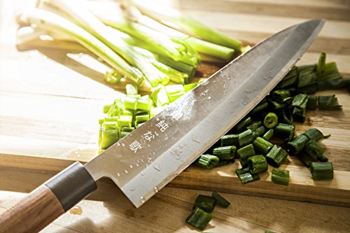 Traditional Japanese Professional Gyuto Kitchen Chefs Knife β Premium 8-inch High Carbon Stainless Steel Gyuto Sushi Knife with High Corrosion Resistance in a Single Bevel Chisel Edge Grind
