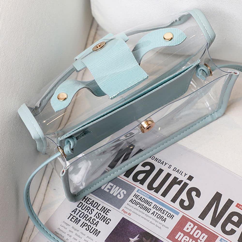 Cofordos Shoulder Bag Women Crossbody Handbag Small Jelly Candy Color PVC Transparent Clutches(red)