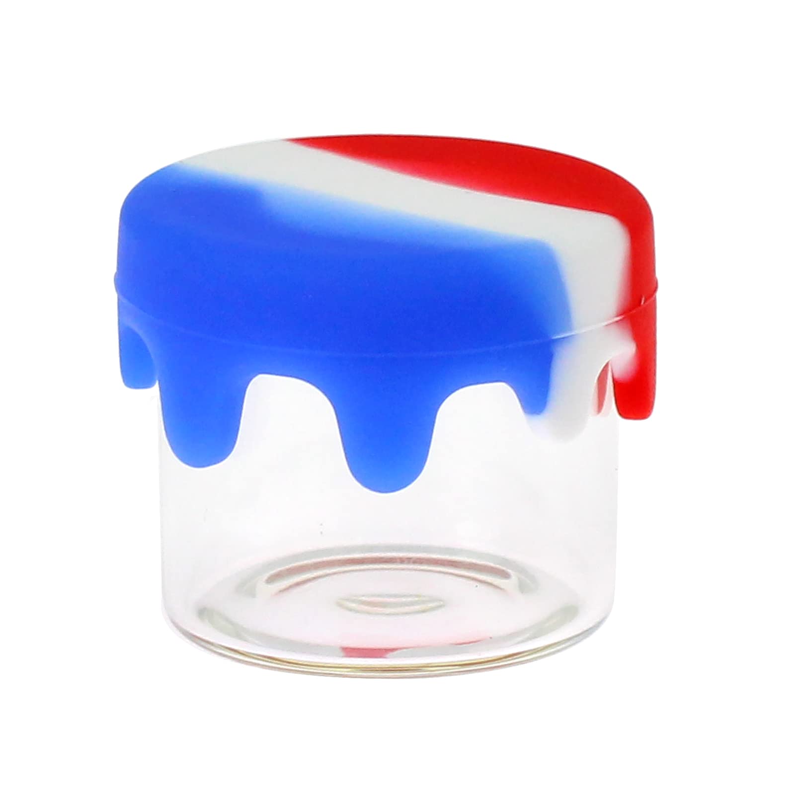 Glass Concentrate Container with Silicone Lids 48-Pack 6ml Round No-Neck Storage Jar for Oil, Lip Balm, Wax, Cosmetics by ooDuo, Multi
