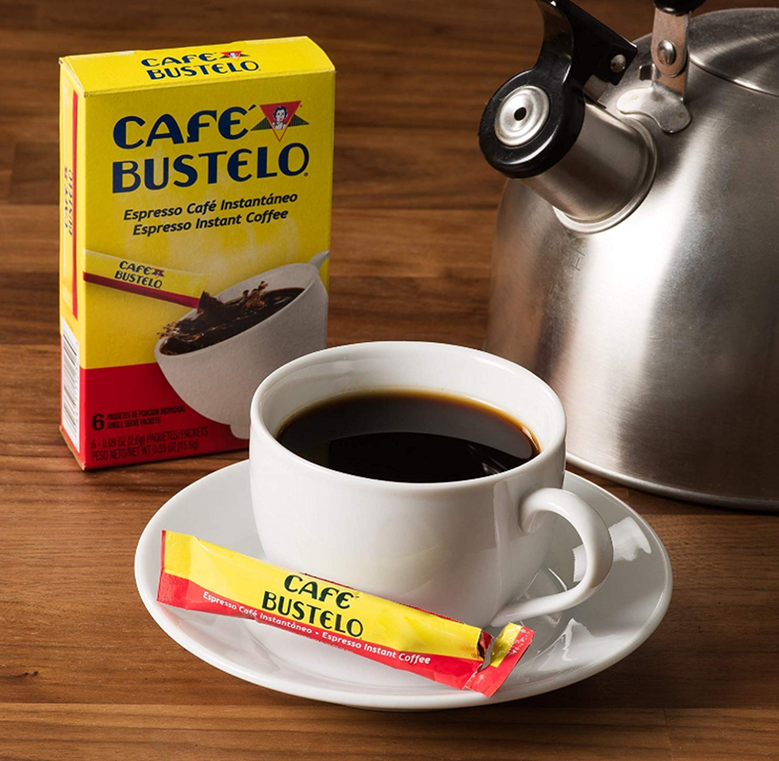 Café Bustelo Espresso Style Dark Roast Instant Coffee, 6 Count (Pack of 12)