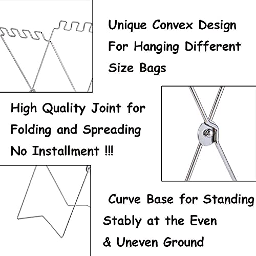 Trash Bags 1 Gallon-12 Gallon Holder Stand(free adjusted), Waste Sorting Bin, Grass Clippings Portable Fold Up Can, Trash Stand Holder for Camping Recycling Suitable in Bedroom, Kitchen, Camping
