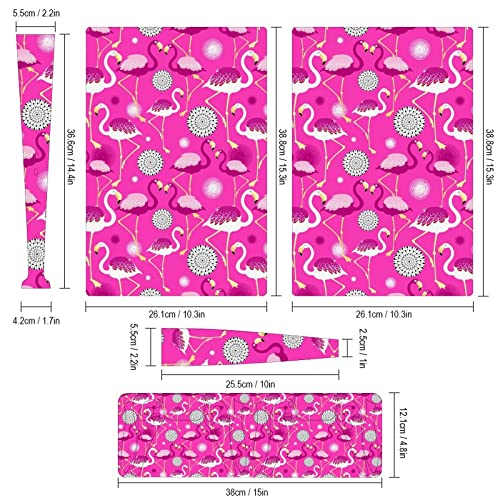 Bright Pink Flamingos Full Protective Skin Cover Design Wrap Decal Sticker Compatible with PS5 Digital Edition Console and Controller