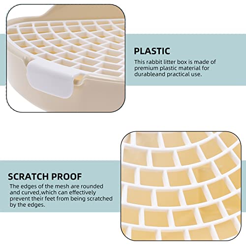 Triangle Potty Trainer Corner Litter Bedding Box Pet Pan for Small Animal/Rabbit/Guinea Pig/galesaur/Hamster/Ferret(White)(9.64"x6.89"x4")