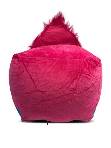 Idea Nuova Trolls Poppy 3D Bean Bag Square Pouf Ottoman, Decorative Seating for Kids, 13"x 13"x13"