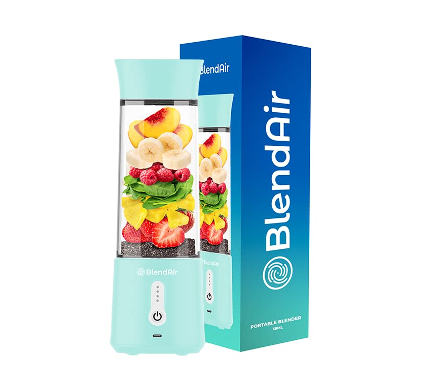 BlendAir Portable Blender - 500ml, Teal, USB Rechargeable, Powerful & Durable, Personal Blender for Smoothies, Soups, Sauces, Crushing Ice, Baby Food & More