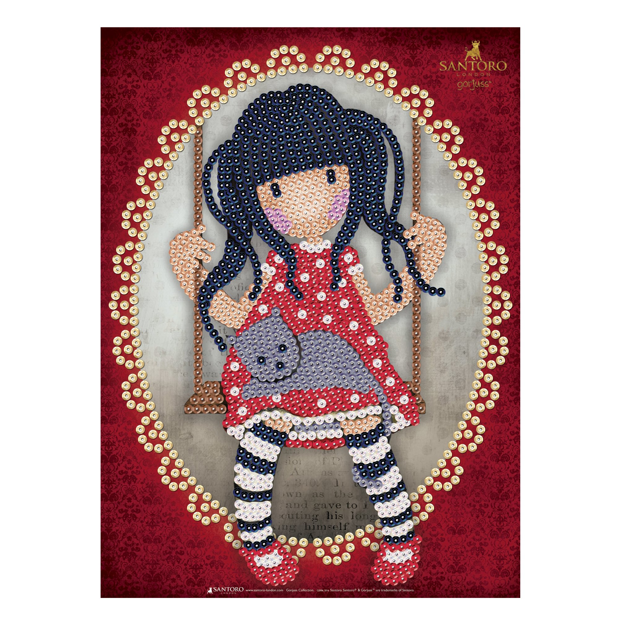 Sequin Art Gorjuss Ruby Sparkling Arts and Crafts Picture for Adults & Kids Arts and Crafts Kit