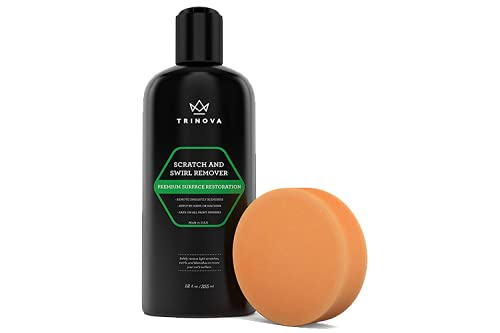 TriNova Scratch Swirl Remover - Best Abrasive Compound car Paint Restoration. Kit Includes Buffer pad Removal Polish in a Complete System. Ultimate Solution Clear Coat Care. 12 fl oz