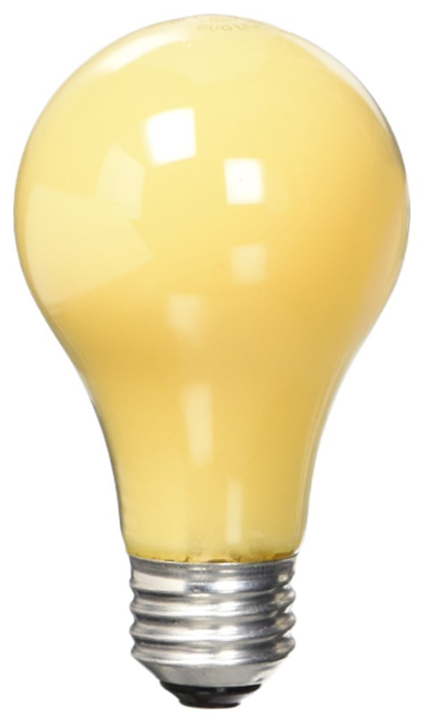 G E LIGHTING 61435 GE Bug Light Bulb, 90W, Yellow, 2-Pack