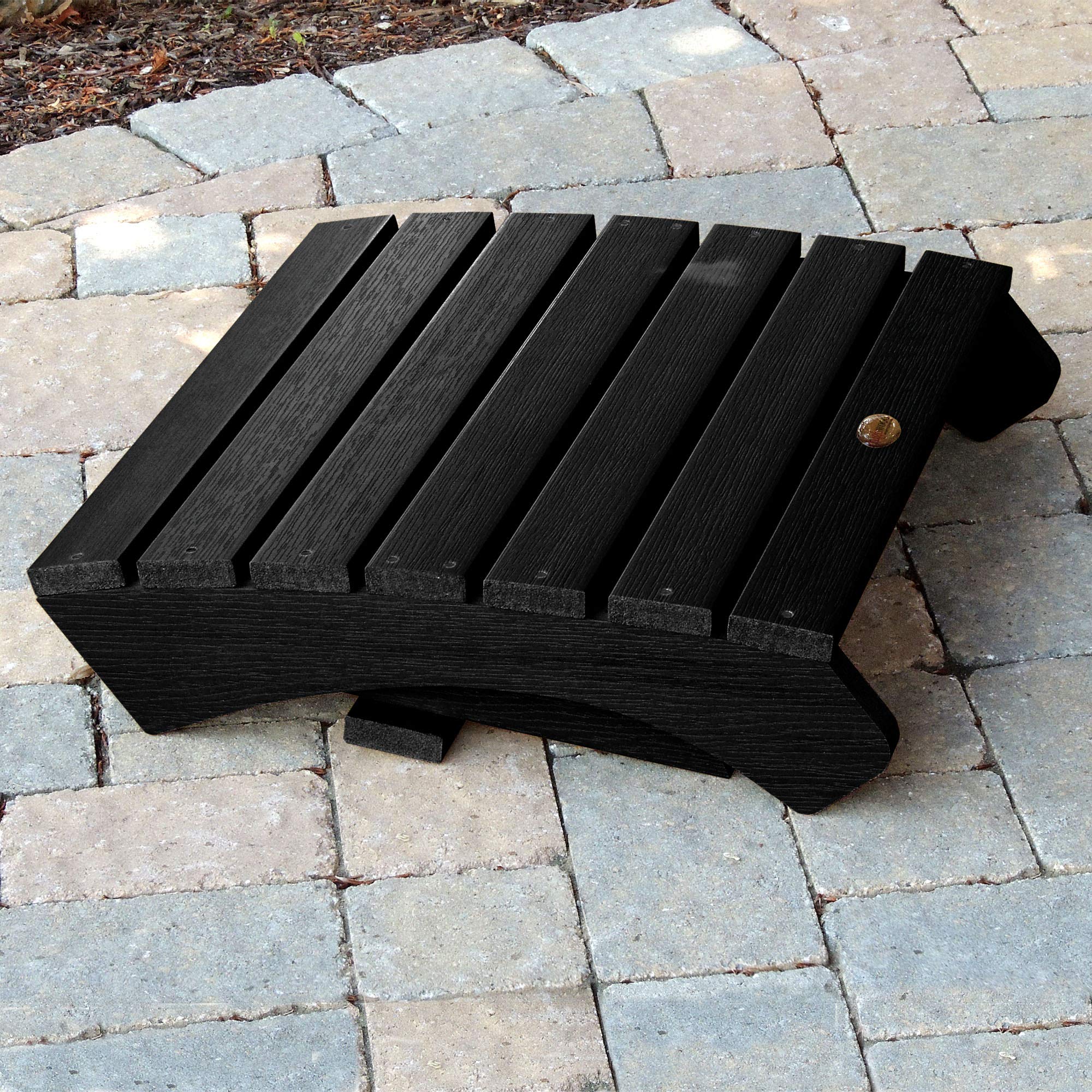highwood AD-OTL1-BKE Adirondack Folding Ottoman, Black 19W x 20D x 13H in.