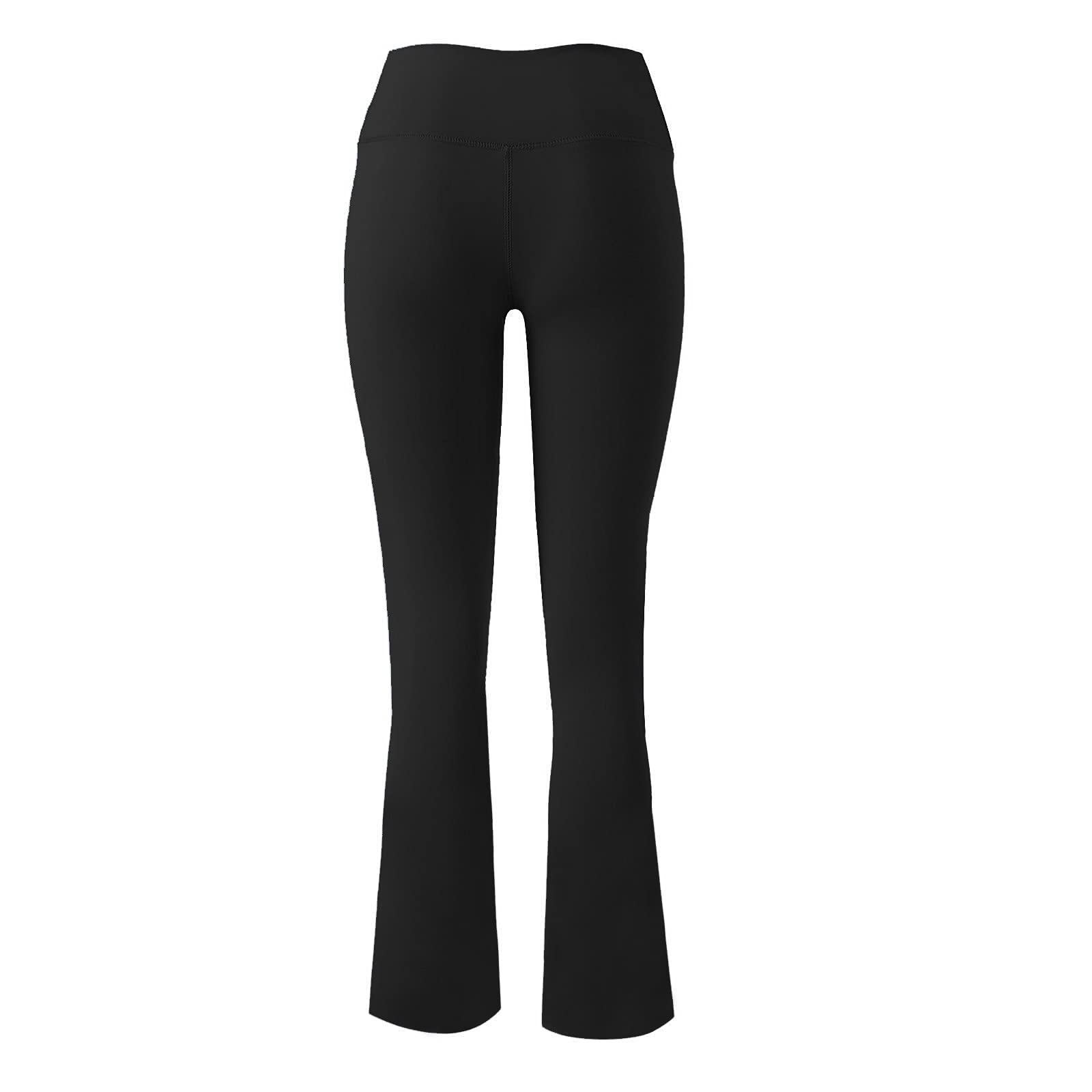 Crossover Flare Yoga Pants for Women High Waisted Bootcut Workout Leggings Stretch Bootleg Casual Pants with Pockets