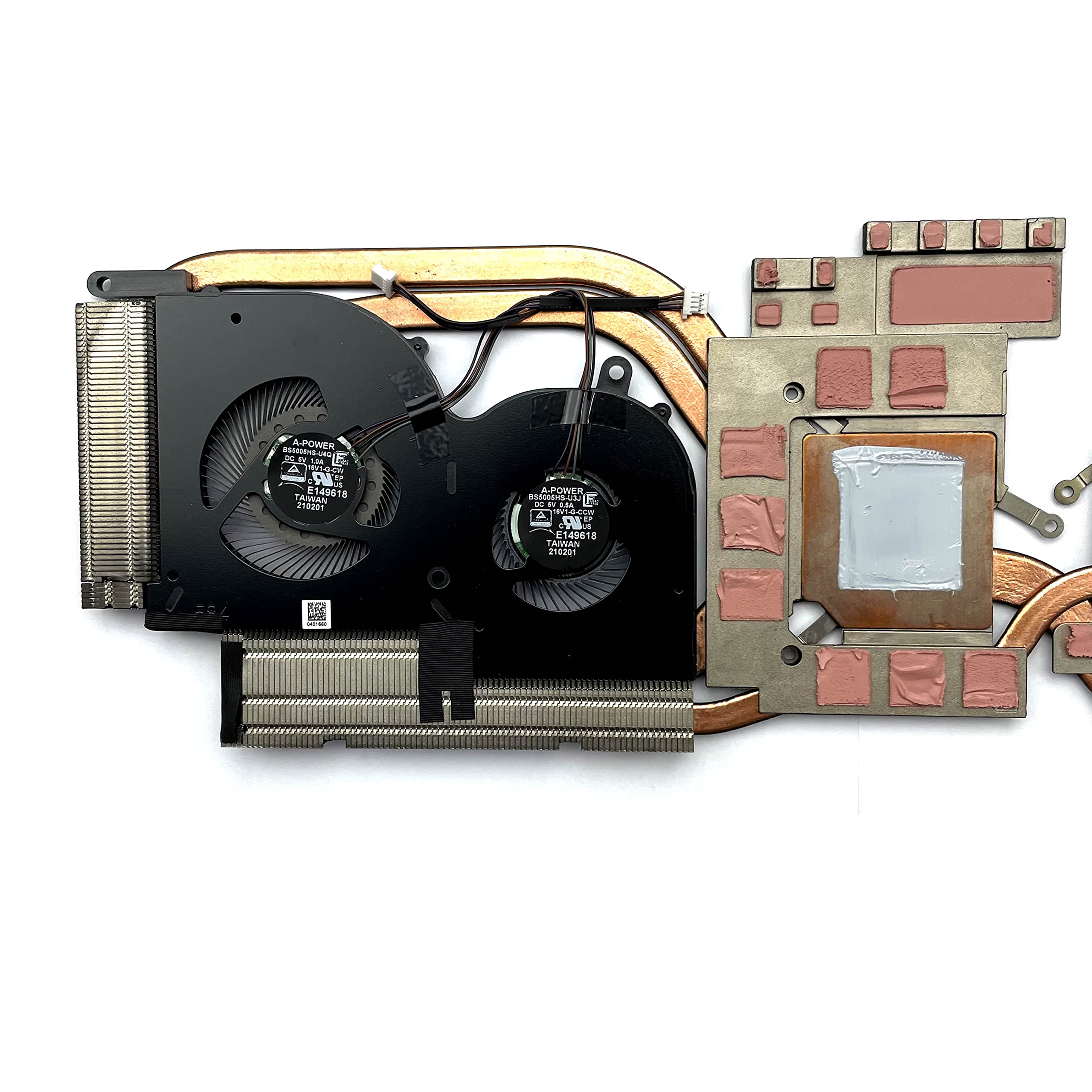 CPU+GPU Cooling Fan with Heatsink Replacementfor MSI GS66 Stealth (Intel 10th Gen, GeForce RTX 30 Series) 10UG 10UH 10UE MS-16V3 E322500770A87Y1L (Not for RTX 20 Series and Intel 11th Gen,12th Gen)
