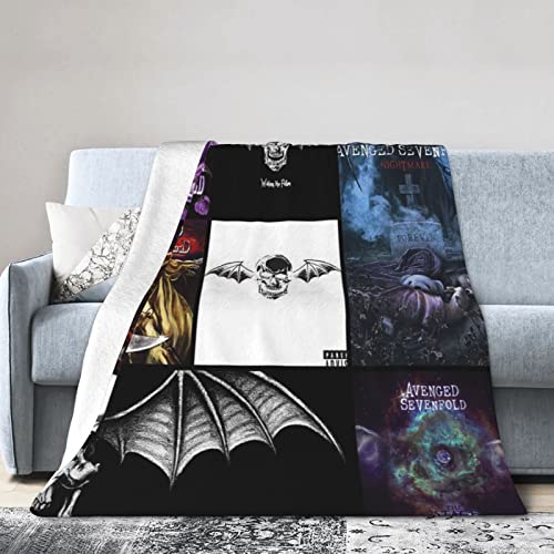 Heavy Metal Avenged Music Sevenfold Blanket Throw, Ultra-Soft Fleece Flannel Blanket Lightweight Throw Blankets for Couch Sofa Living Room for Kids Adults 80"X60"