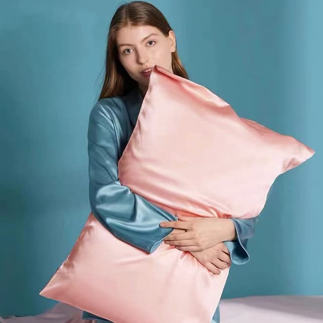 HeavySleepers Pillowcases Queen Size Set of 2,Silk Pillowcase for Hair and Skin,Pillowcase 2 Pack 20x30 inches, Slip Satin Pillowcase with Envelope Closure