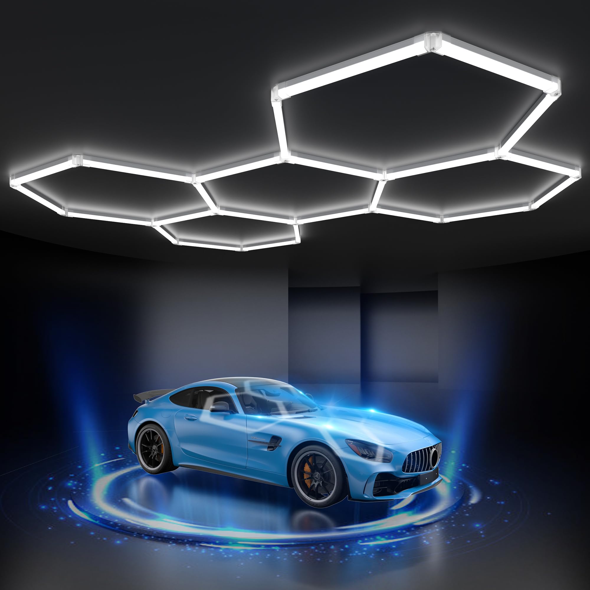 Dimgogo Hexagon LED Garage Ceiling Lights,25 Pack 17280LM Super Bright LED car Lights for Warehouse Basement Workshop Gym Car Detailing Shop Wash Room