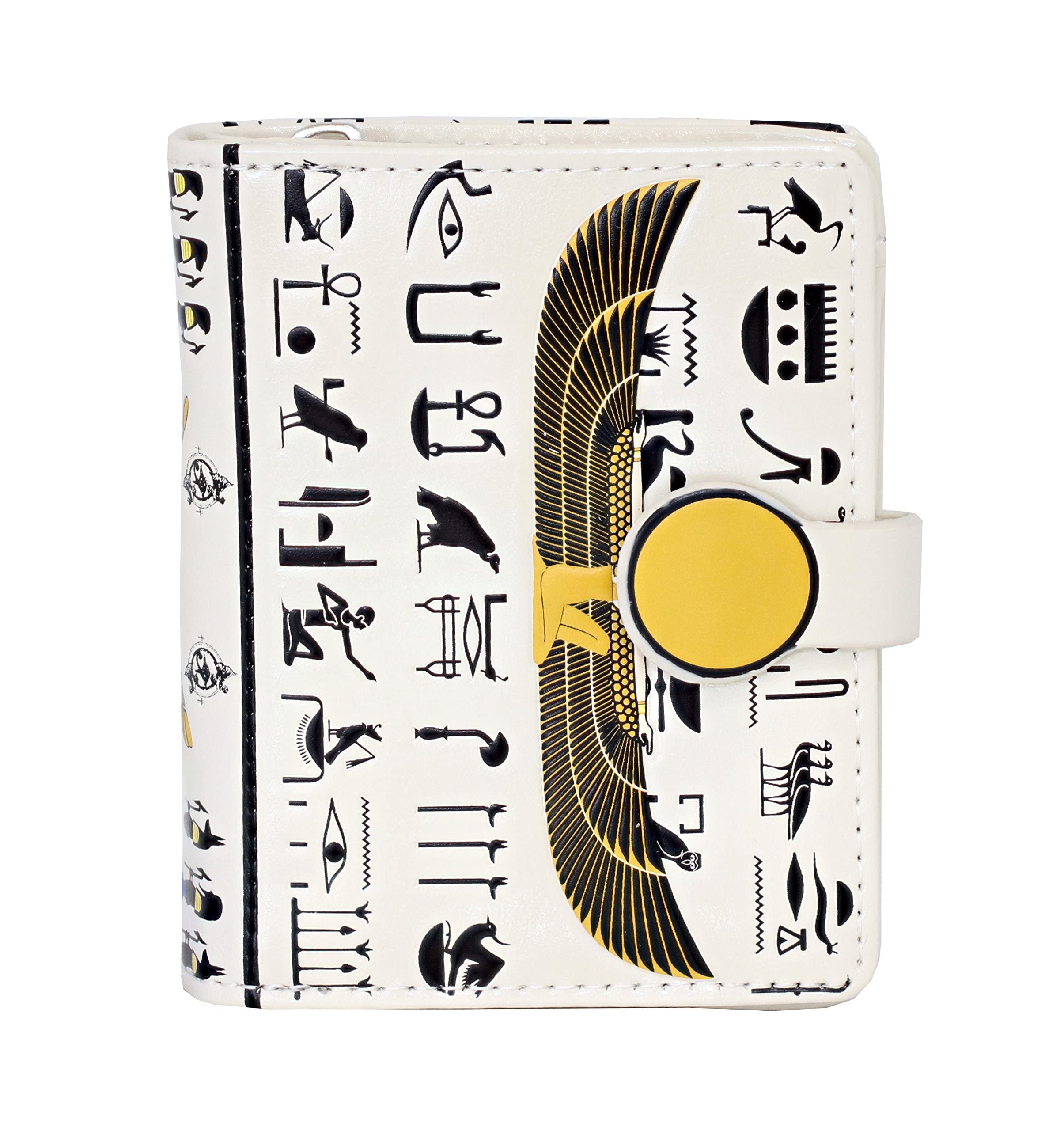 Shag Wear Egyptian Small Zipper Bi-Fold Women's Wallet (Cream)
