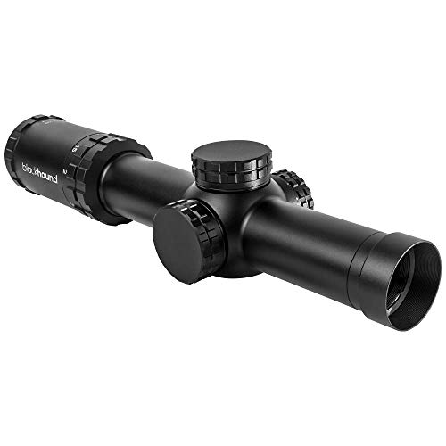 Blackhound Optics Genesis 1-8×28 FFP MOA, Illuminated 1/2 MOA Reticle, Zero Reset and Parallax with 34mm Picatinny Cantilever Mount and Mounting Bubble Levels