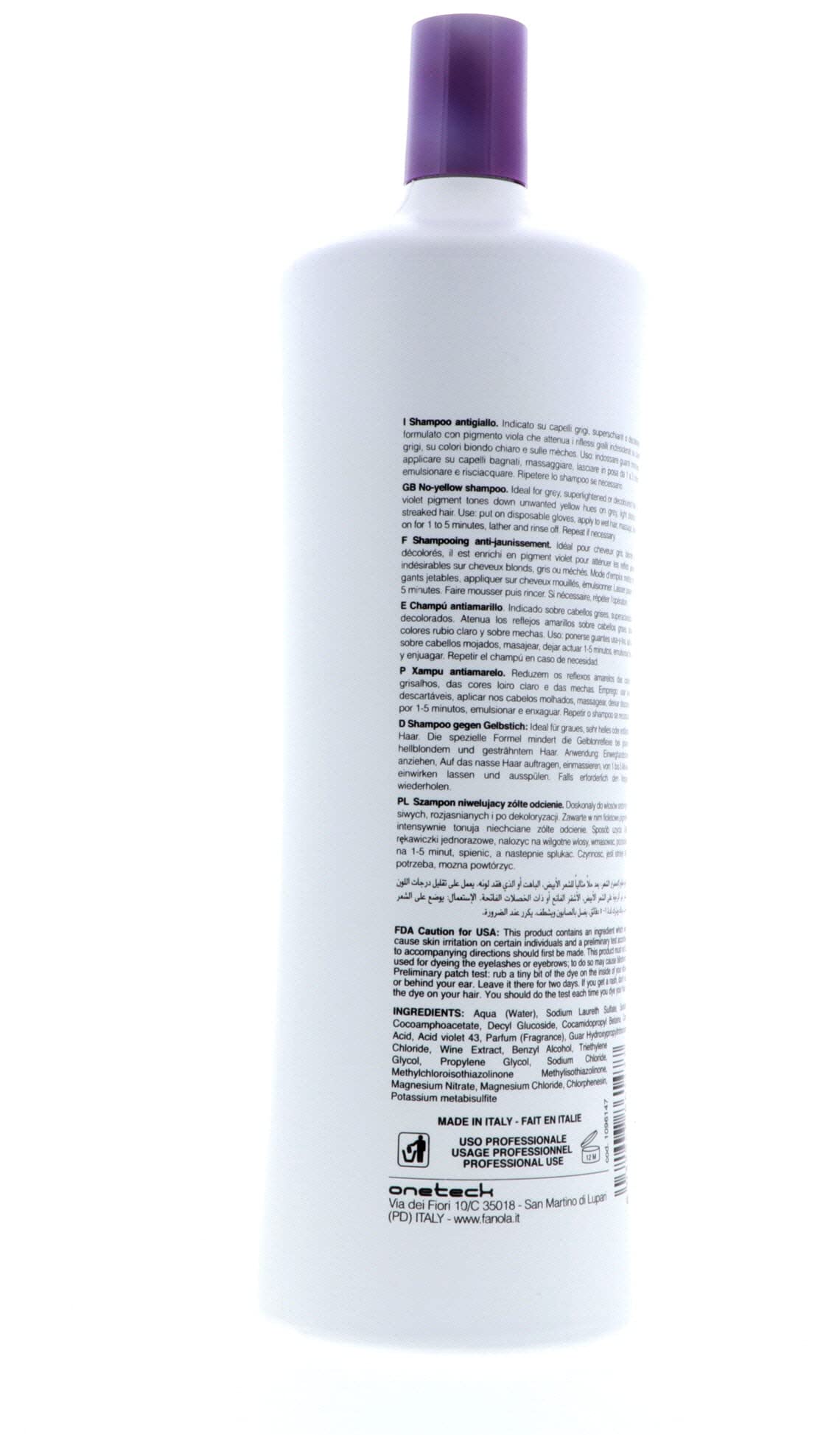 No Yellow Shampoo Large 1000ml Bottle 33.8 Fl Oz (Pack of 2)