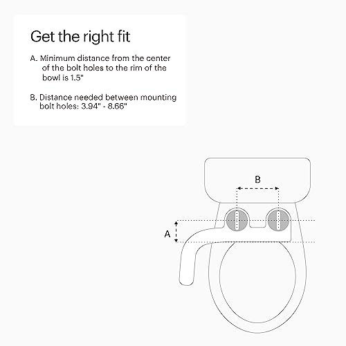 Brondell FSA-15 FreshSpa Thinline Bidet Attachment for Toilet Seats with Adjustable Single Nozzle, Side Arm Control, Thin Profile, White (Ambient Temperature)