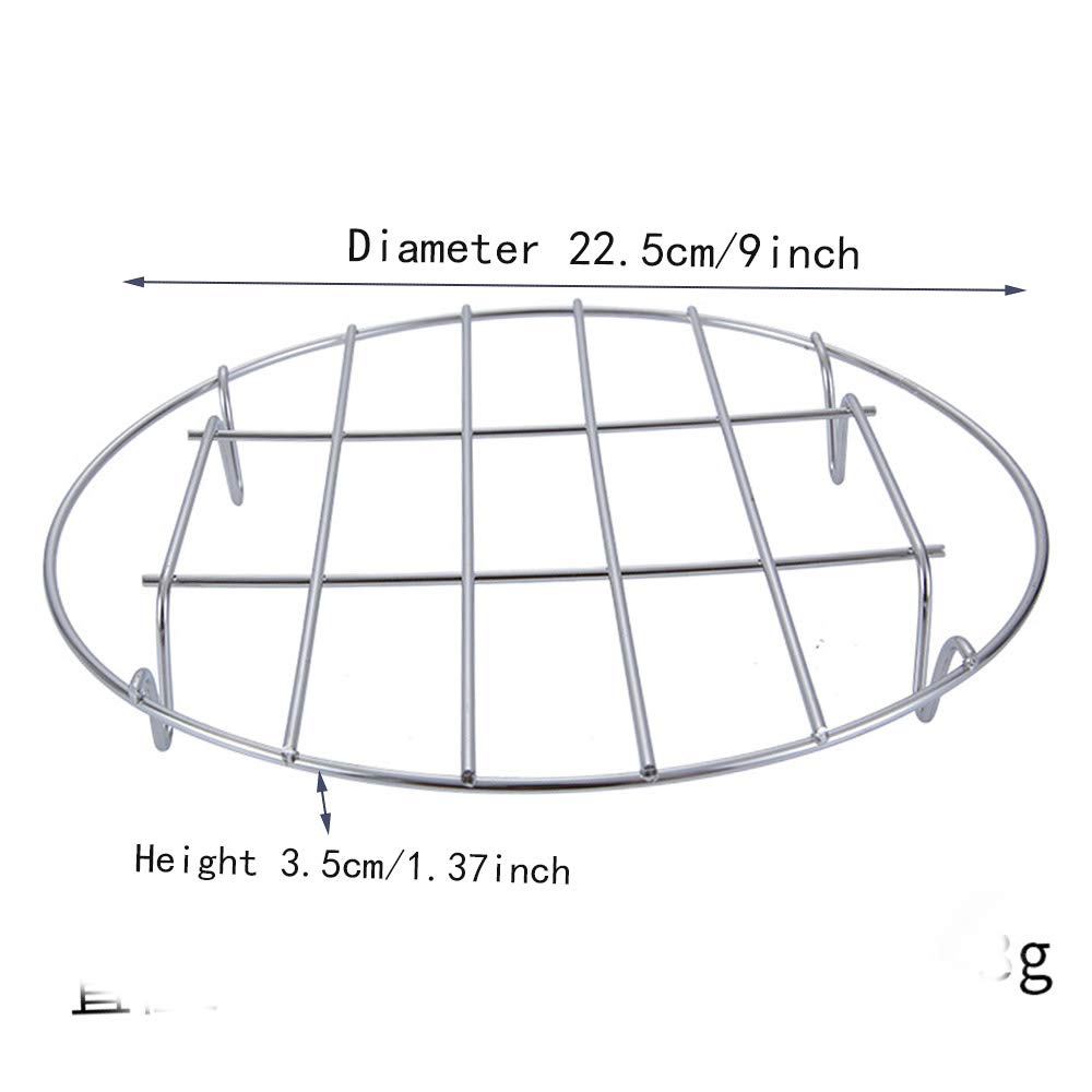 Cooking Rack Round, 9-Inch Stainless Steel Round Rack for cooking Cooling Steaming Baking, Fit Air Fryer Stockpot Instant Pot Pressure Cooker, 2 PACK -Oven & Dishwasher Safe