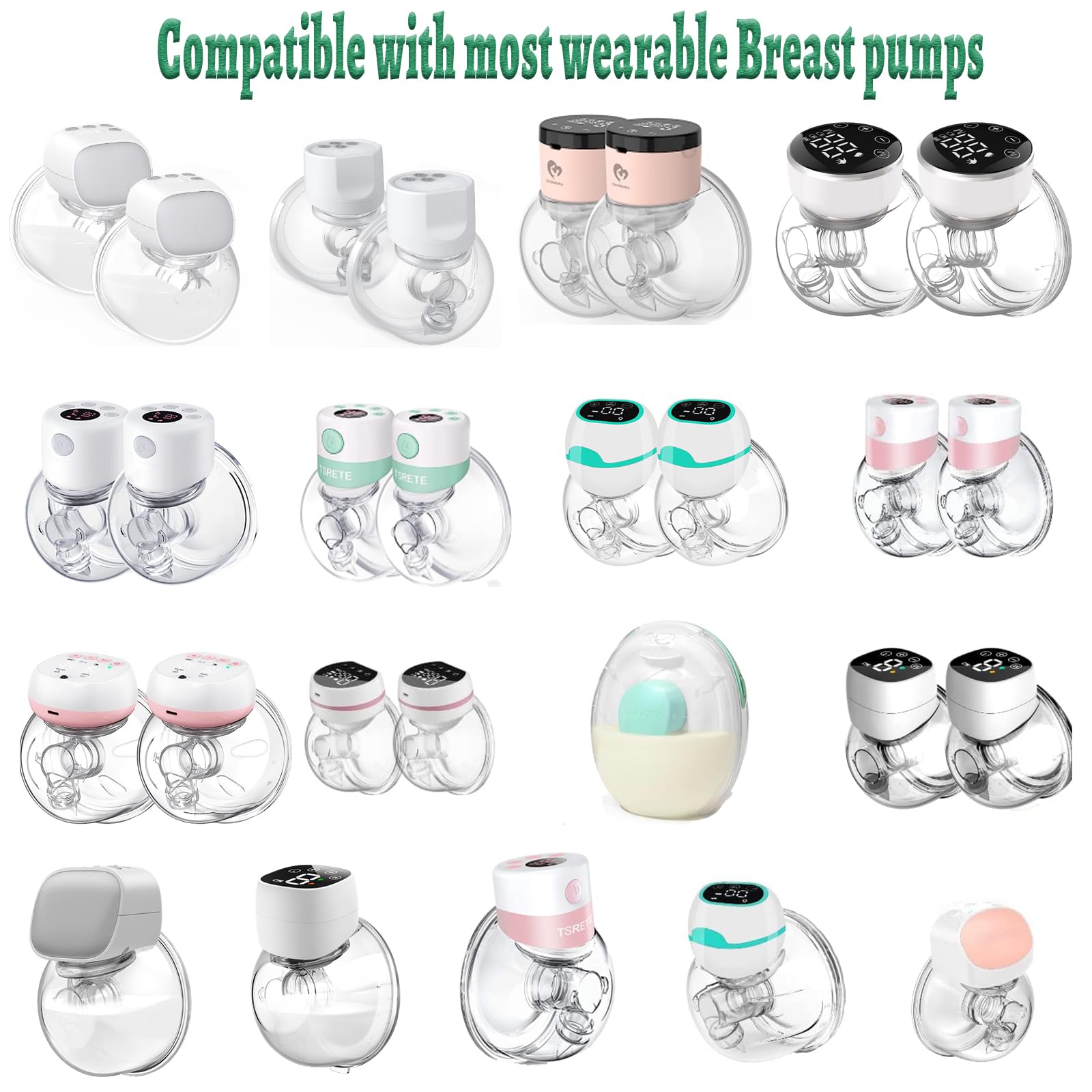 bliblo 6pcs Flange Insert 17mm, Compatible with TSRETE/Bellababy/Lansinoh/momcozy S9/S12/S9pro/S12pro,Wearable Breast Pump Shields/Flanges,Milk Collector 24mm Universal (17mm)