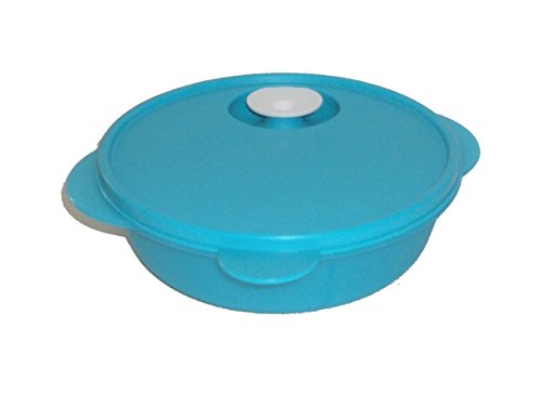 Tupperware CrystalWave Microwave Lunch N Dish Divided Bowl Aqua Blue