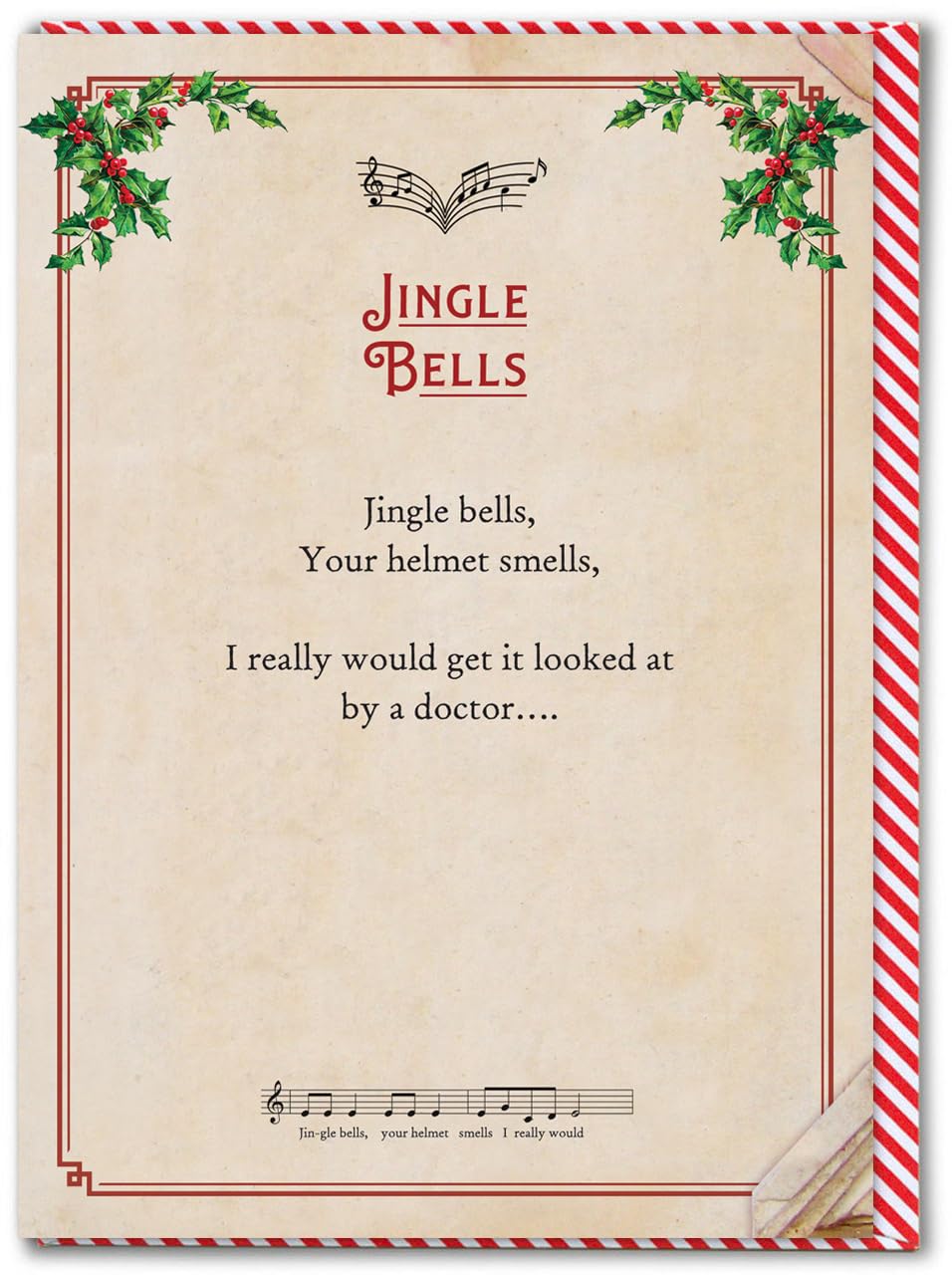 Brainbox Candy - Rude Christmas Card - 'Jingle Bells' - Cheeky Xmas Songs | Carols - Funny Festive Seasonal Humour Cards - For Him Her Men Woman Friends - Merry Christmas