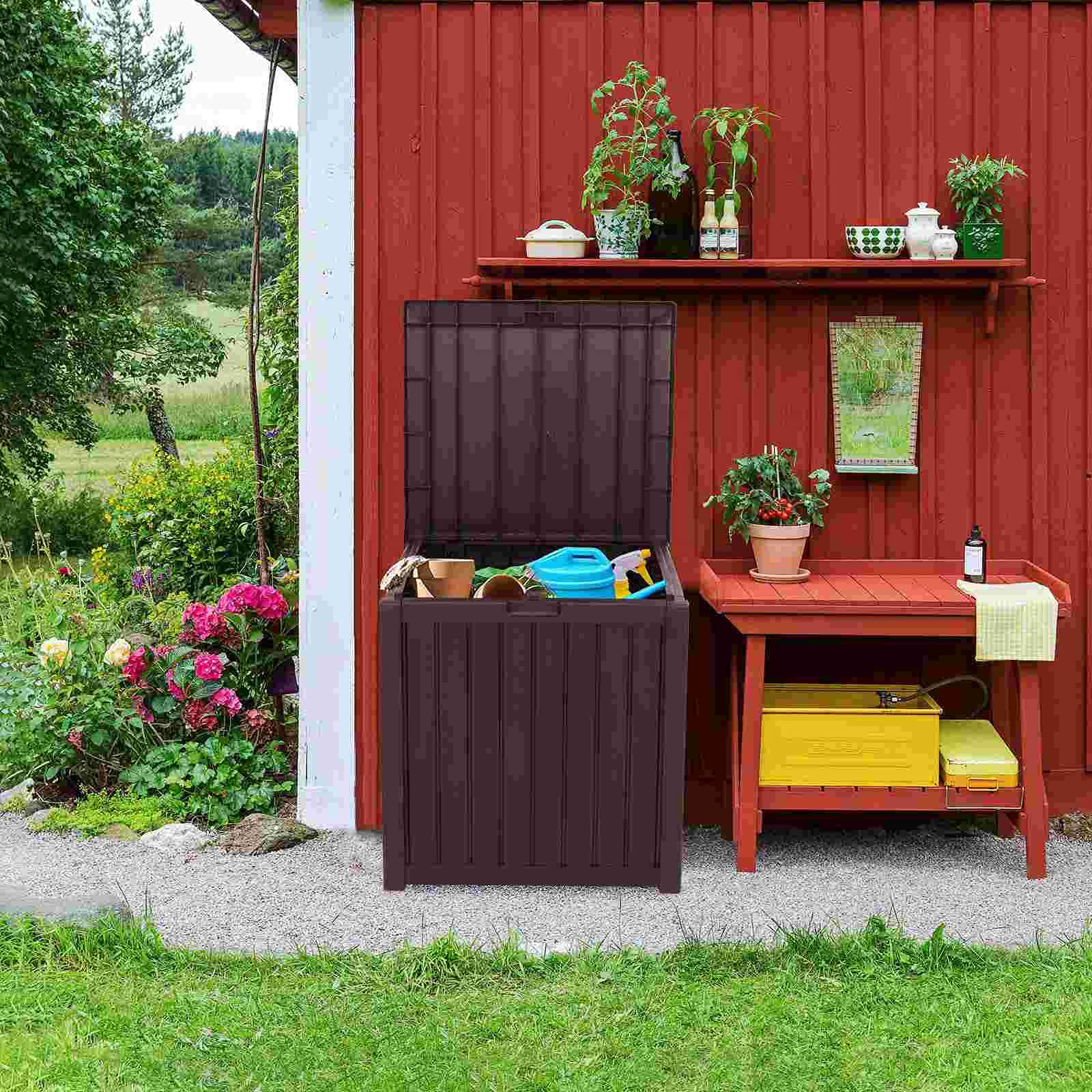 FRITHJILL Storage Deck Box, Outdoor Garden Tools and Storage Container for Patio Furniture, Store Items on Patio, Garage, Yard,51 Gallon