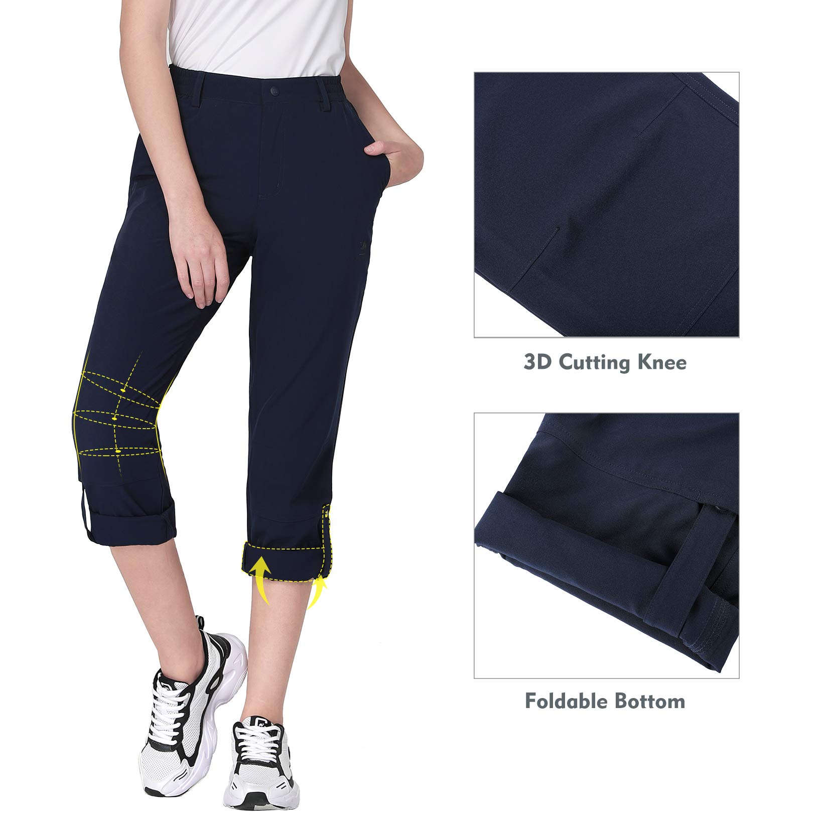 CAMELSPORTS Women Hiking Pants Breathable Quick Dry Cargo Pants Lightweight Travel Trousers Blue