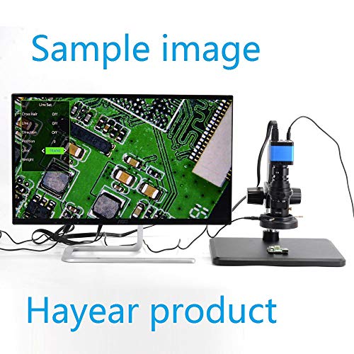 HAYEAR HD 10X-200X Continuously Magnification Zoom C-Mount Lab Monocular Glass Lens 50mm Ring Fixed Magnifier Lens for Soldering Micro-Repair School Teaching