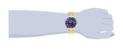 Invicta Men's Pro Diver Quartz Watch with Stainless Steel Strap, Gold/Blue, 20 (Model: 26974)