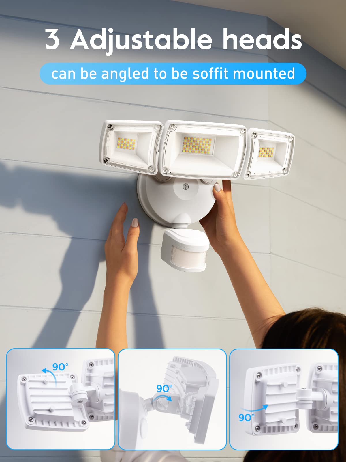 Brightown Motion Sensor Outdoor Lights with Remote, 40W 4500LM Dusk to Dawn Security Lights 3 Mode Adjustable, 3000K-6500K White Warm Colour Adjustment, IP65 Waterproof Flood Light for Home (Brown)