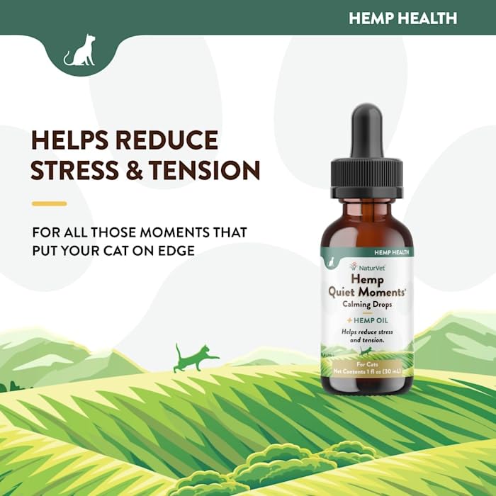 NaturVet Hemp Quiet Moments Calming Drops for Cat, 1oz