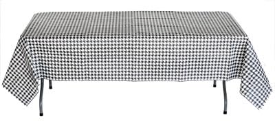 Havercamp Houndstooth Table Cover (54" x 108"). Water and Tear Resistant, Black and White Paper Cover. Alabama Houndstooth