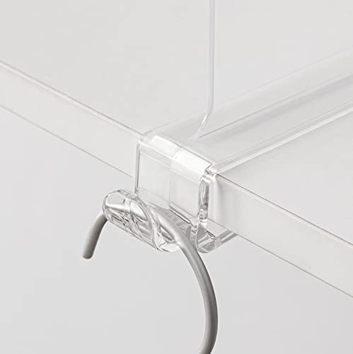 HBlife 6 Pack Clear Shelf Dividers, 12 Inches Tall Vertical Purse Organizer for Closet Perfect for Sweater, Shirts, Handbags in Bedroom and Kitchen, Adjustable Acrylic Bookshelf for Organization