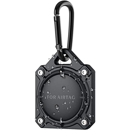 HBT Waterproof Airtag Holder/AirTag Keychain Case, Fully Enclosed, Durable, Secure Protector for AirTag with Key Ring (1pack)