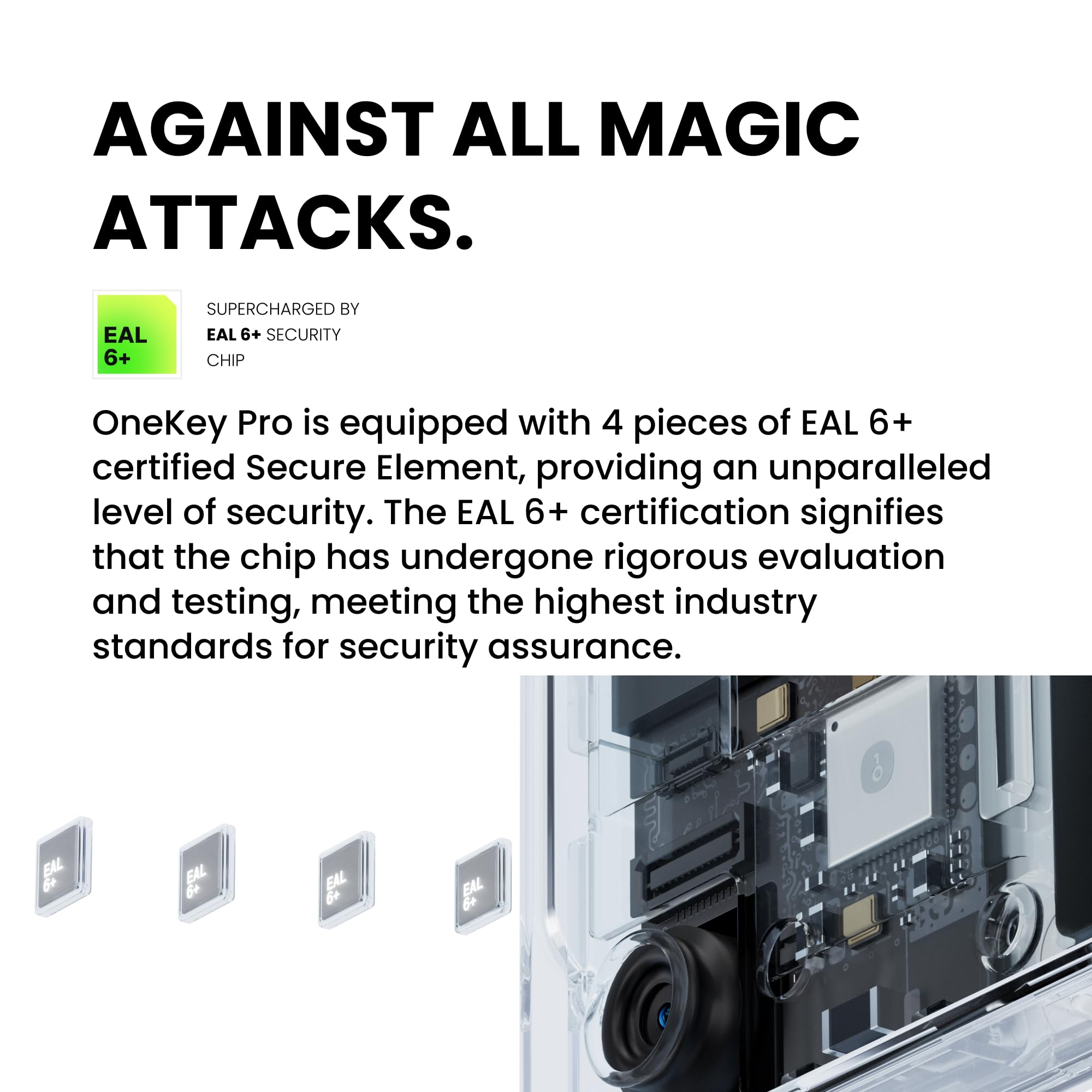 Crypto Hardware Wallet OneKey Pro - 4 EAL 6+ Highest Security Chips, 5000+Coins & NFT, Anti-Tamper 3.5" TouchScreen, HD Camera & Bluetooth, Fingerprint Unlock, Cold Storage for BTC, ETH, SOL, BNB...