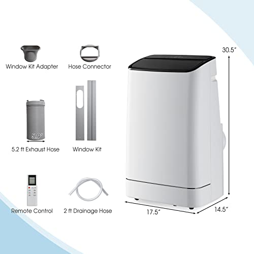 PETSITE Smart Portable Air Conditioner & Heater 15000 BTU, 4-in-1 Stand up AC Unit, Dehumidifier, Heater & Fan with Remote Control Window Kit For Rooms up to 800 Sq.ft